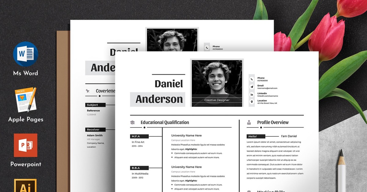 Clean & Professional Editable Word Apple Pages Cv Resume Template