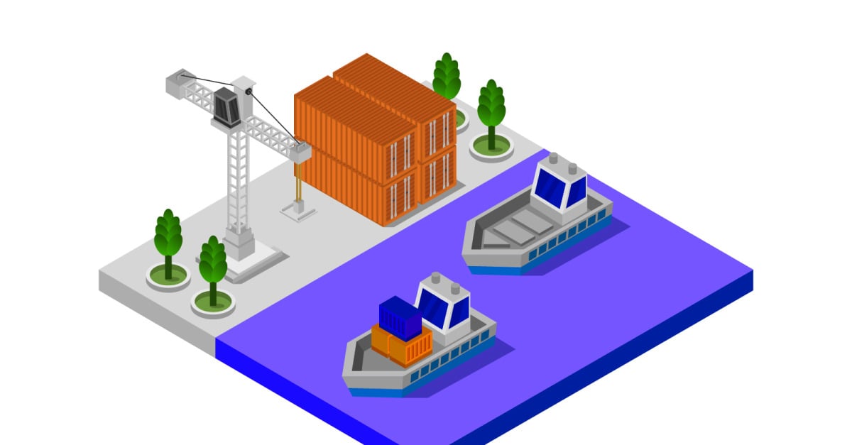 Isometric Port - Vector Image #108354 - TemplateMonster