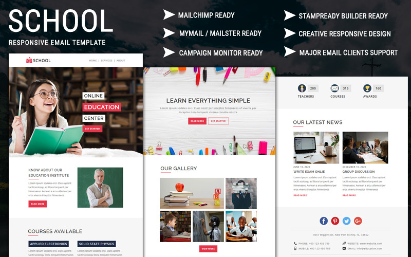 School Email Newsletter Template #108982 - TemplateMonster