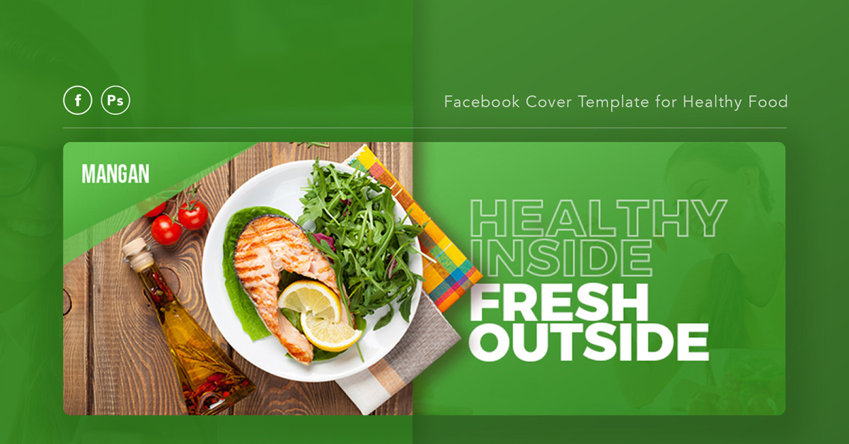 Mangan - Healthy Food Facebook Cover Template for Social Media