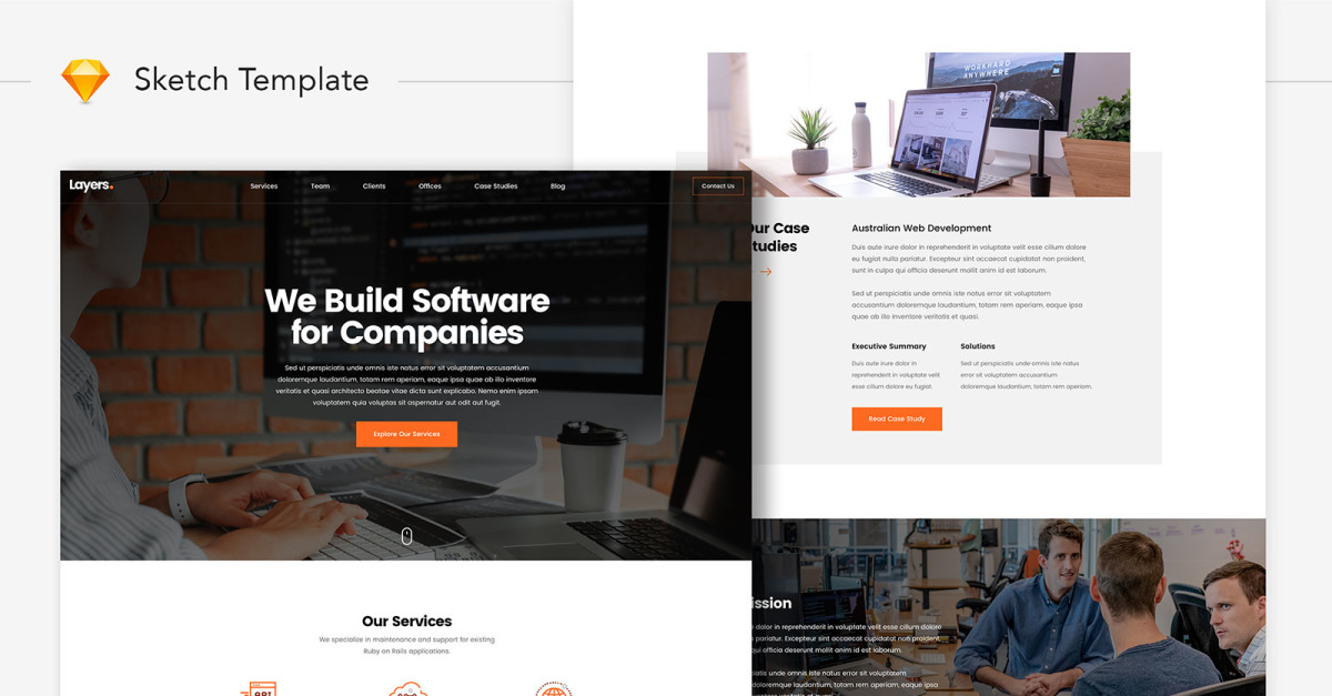 Layers - Software Development Company Website UI