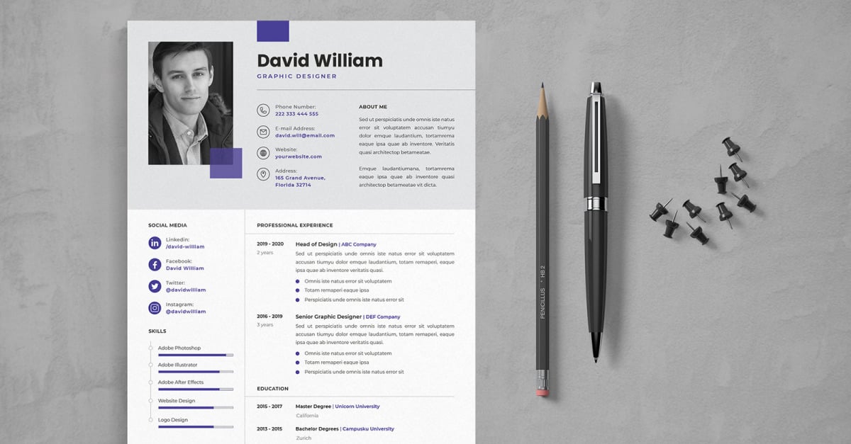 Professional CV Indesign Vol.5 Resume Template