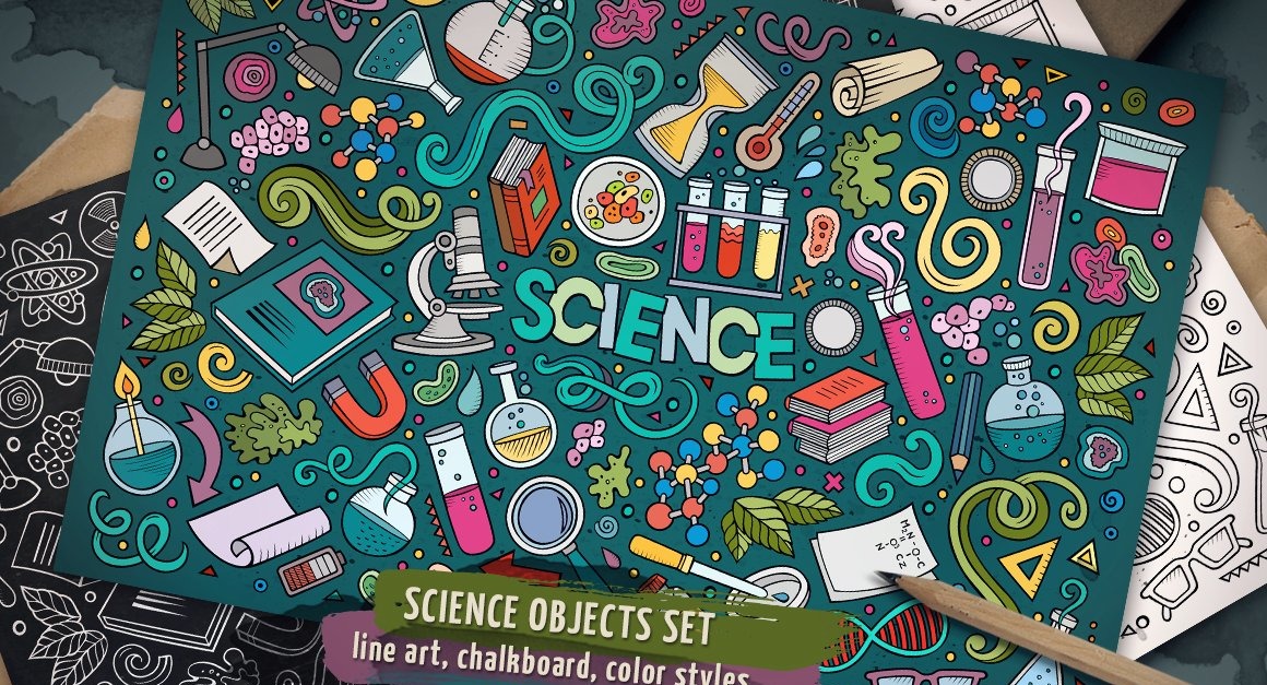 Science Objects & Elements Set - Vector Image