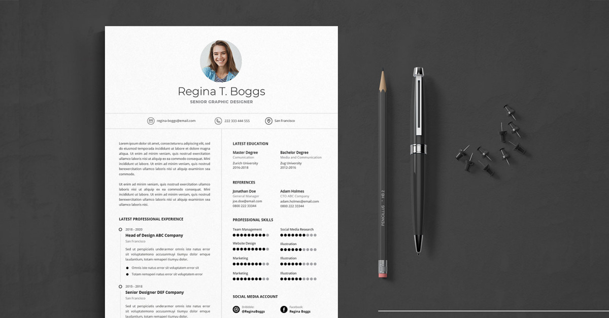 Professional CV Indesign Vol.43 Resume Template