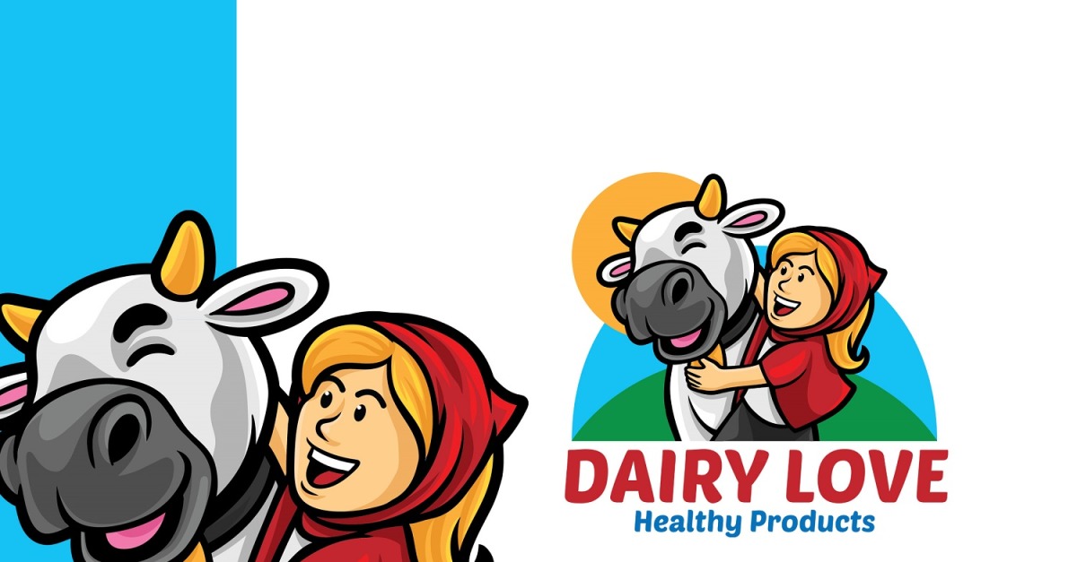Dairy Love Logo Template #110642 - TemplateMonster