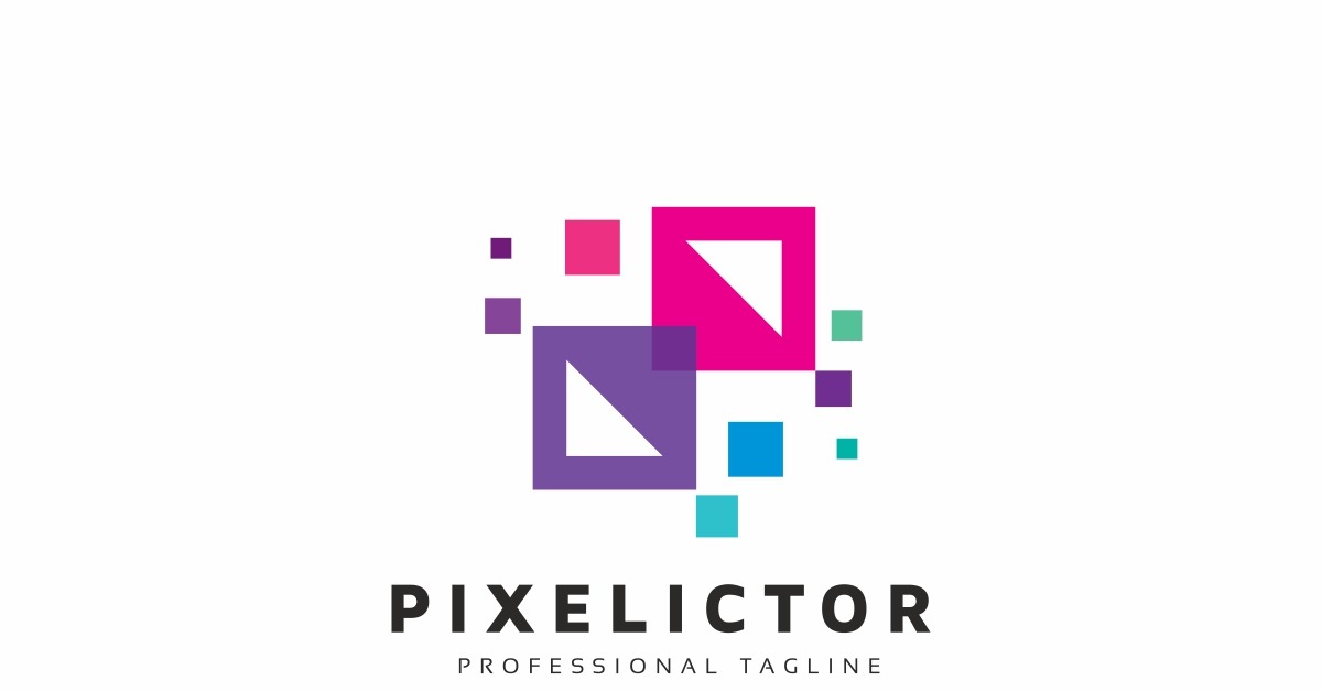 Modelo de logotipo colorido de pixel infinito
