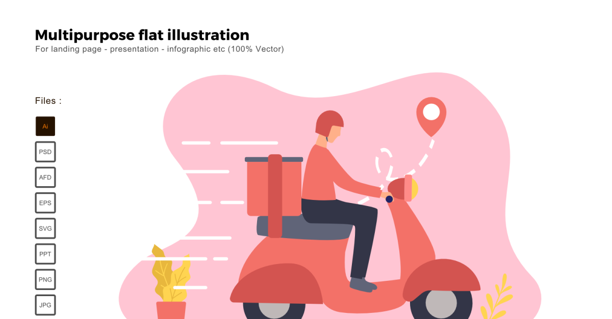 Multifunctionele Flat Illustratie Koerier Doos - Vector Afbeelding