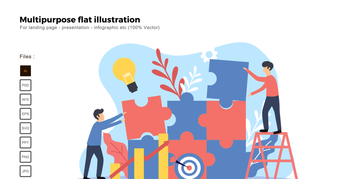 Multipurpose Flat Illustration Problem Solving - Vector Image