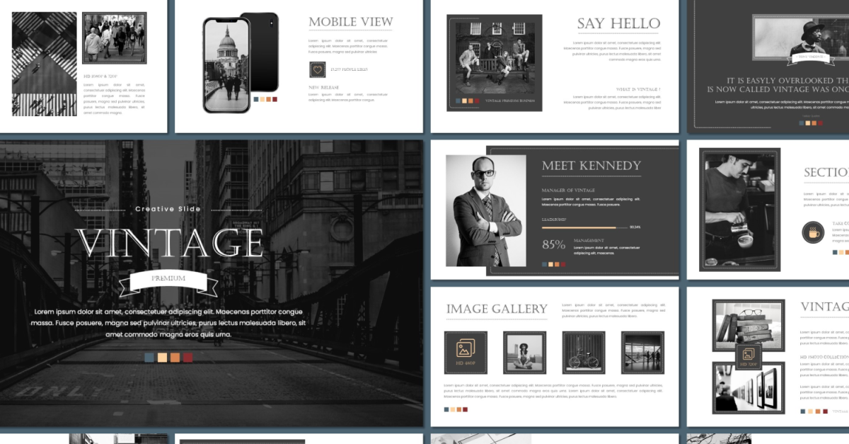 Modelo de PowerPoint antigo #112987 - TemplateMonster