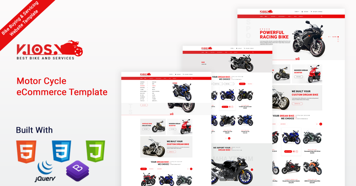 Kiosk Bike - Motor Cycle eCommerce HTML5 Website Template