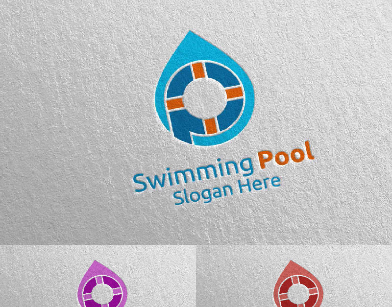 Letra P Serviços de Piscinas 33 Modelo de logotipo