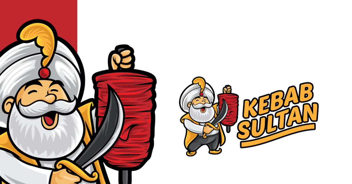 Kebab sultán maskot Logo šablona #113154 - TemplateMonster
