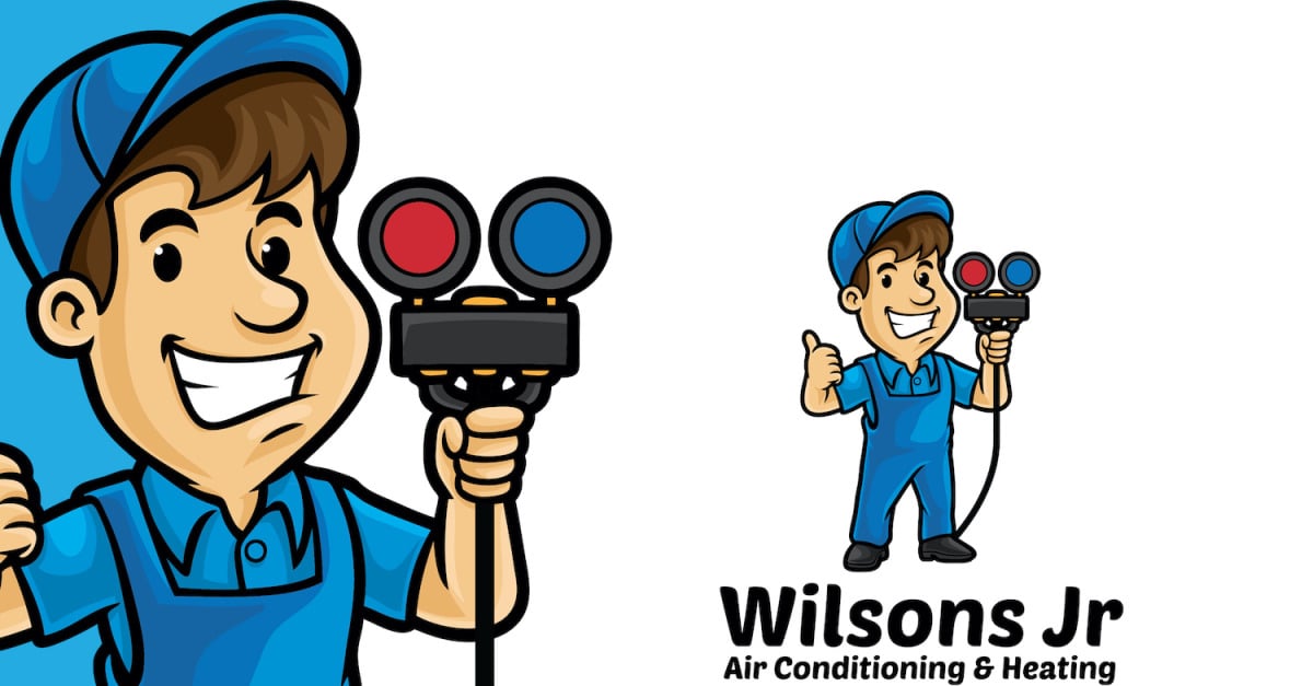 Service AC Mascot Logo Template #113140 - TemplateMonster