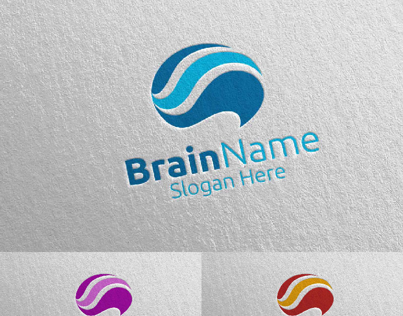 Brain Technology with Think Idea Concept 33 Logo Template
