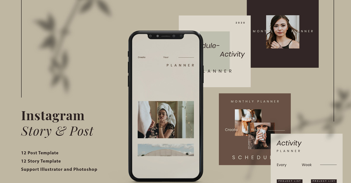 Instagram Schedule Activity Planner Post and Story Template for Social ...