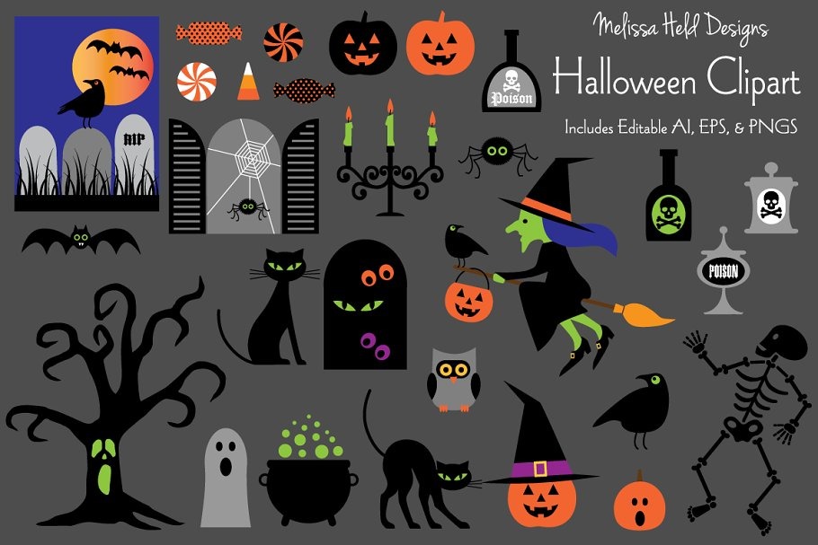 Vecteur Clipart Halloween - Illustration - TemplateMonster