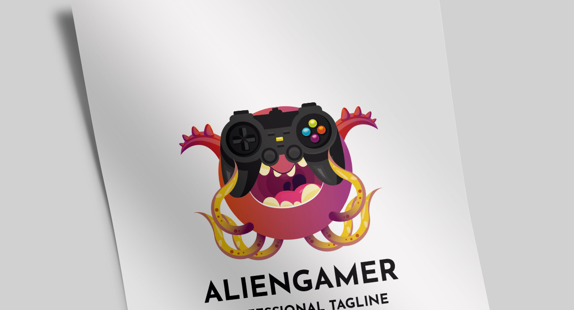 Alien Gamer Logo Template #114449 - TemplateMonster