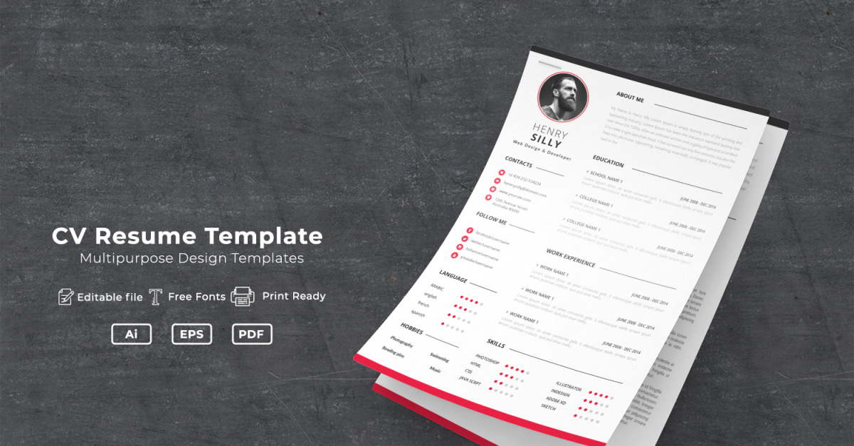 Henry Silly - Web Design & Developer CV Resume Template
