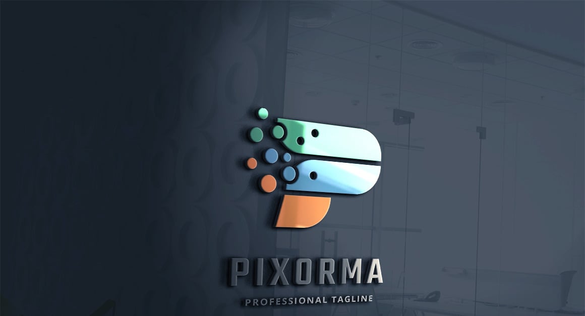 Pixel Performance Letter P Logo Template - TemplateMonster