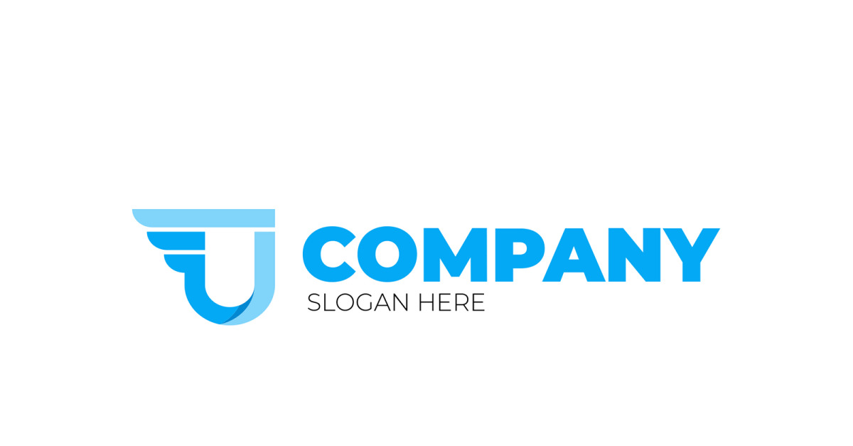 Blue U + Free PSD Logo Template #115565 - TemplateMonster