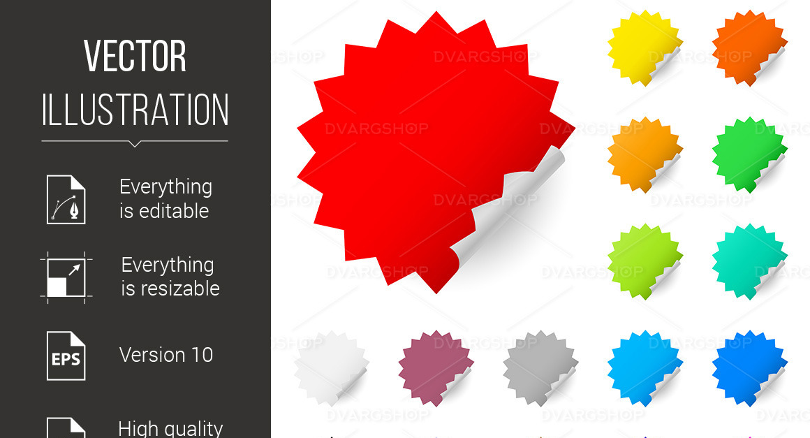 Abstract Colorful Labels Illustration on White Background - Vector Image