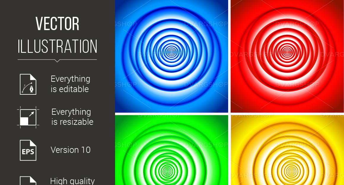 Abstract Vortex Set, Illustration, EPS File Included - Vector Image