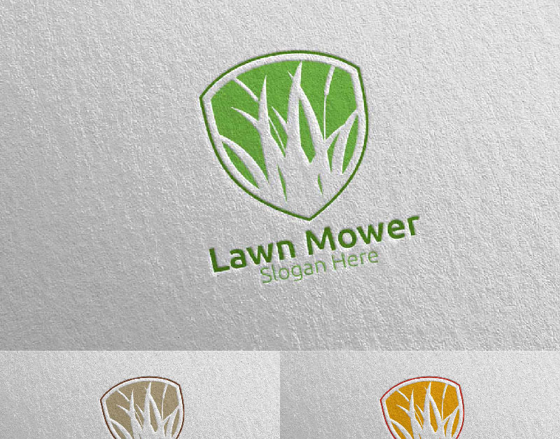 Lawn Mower Gardener Mowing 13 Logo Template - TemplateMonster