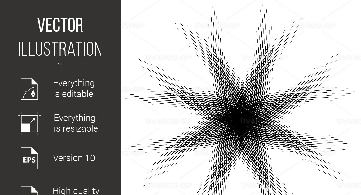 Abstract Black Flower - Vector Image - TemplateMonster