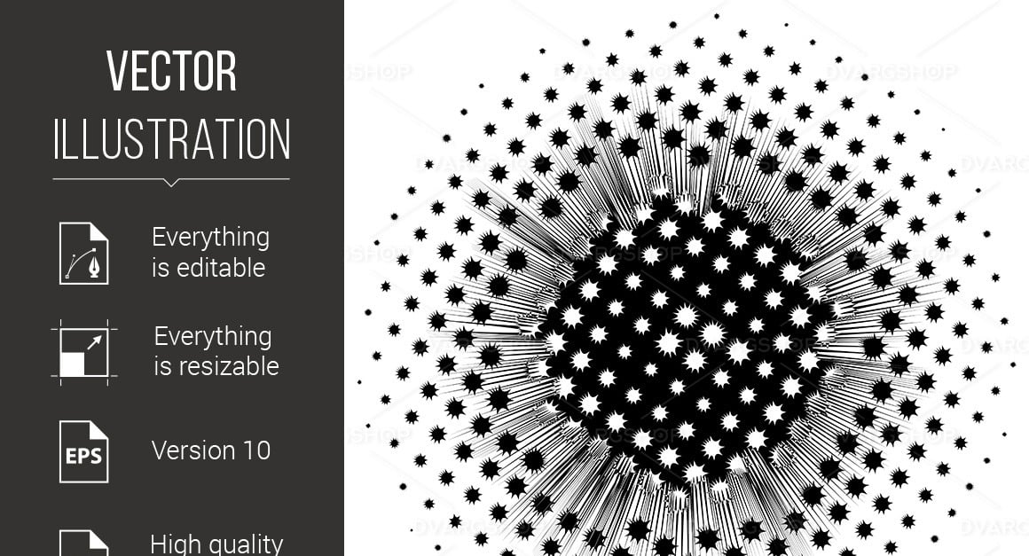 Background with Abstract Black Round Spots - Vector Image