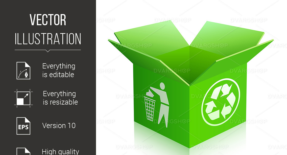 Open Recycle Empty Box - Vector Image - TemplateMonster