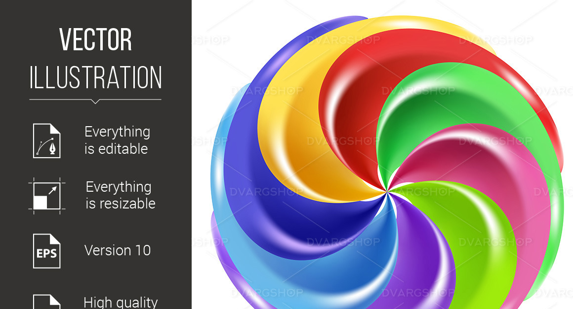 Rainbow Peppermint Christmas Candy - Vector Image