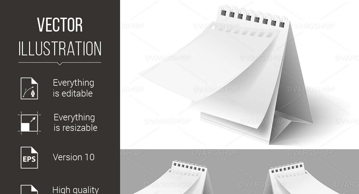 Blank Flip Calendars - Vector Image #116639 - TemplateMonster