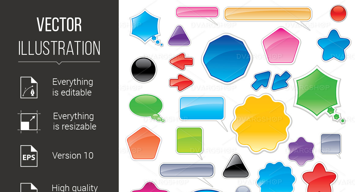 Collection of Color Web Elements - Vector Image