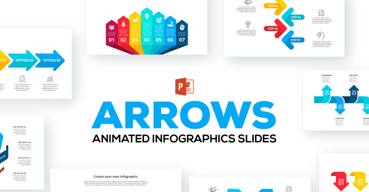 Modèle PowerPoint de présentations dinfographies animées de flèches