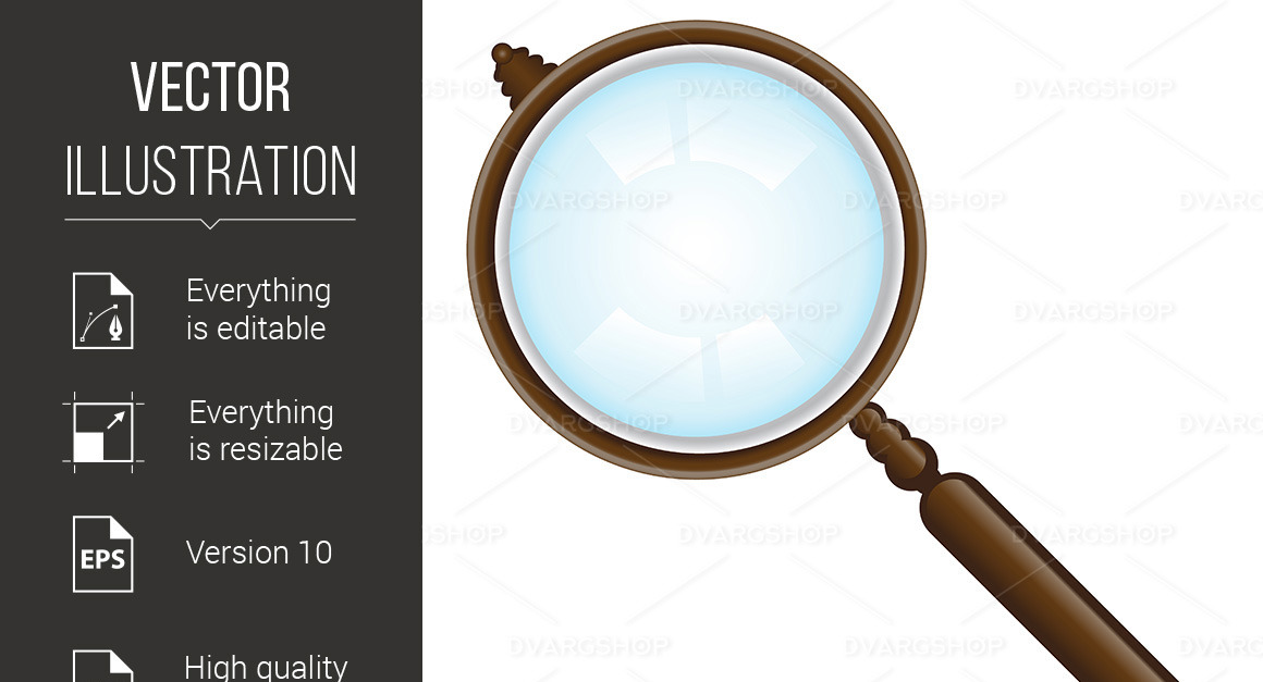 Realistic Magnifying Glass - Vector Image - TemplateMonster