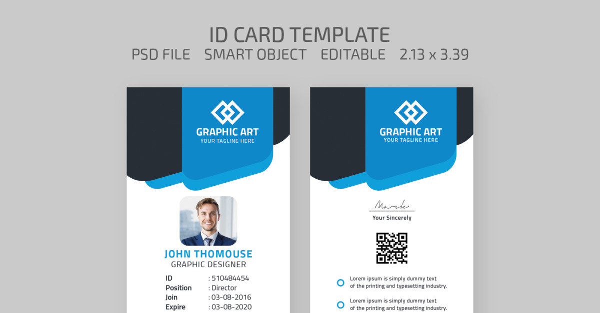 Graphic Designer Id Card - Corporate Identity Template