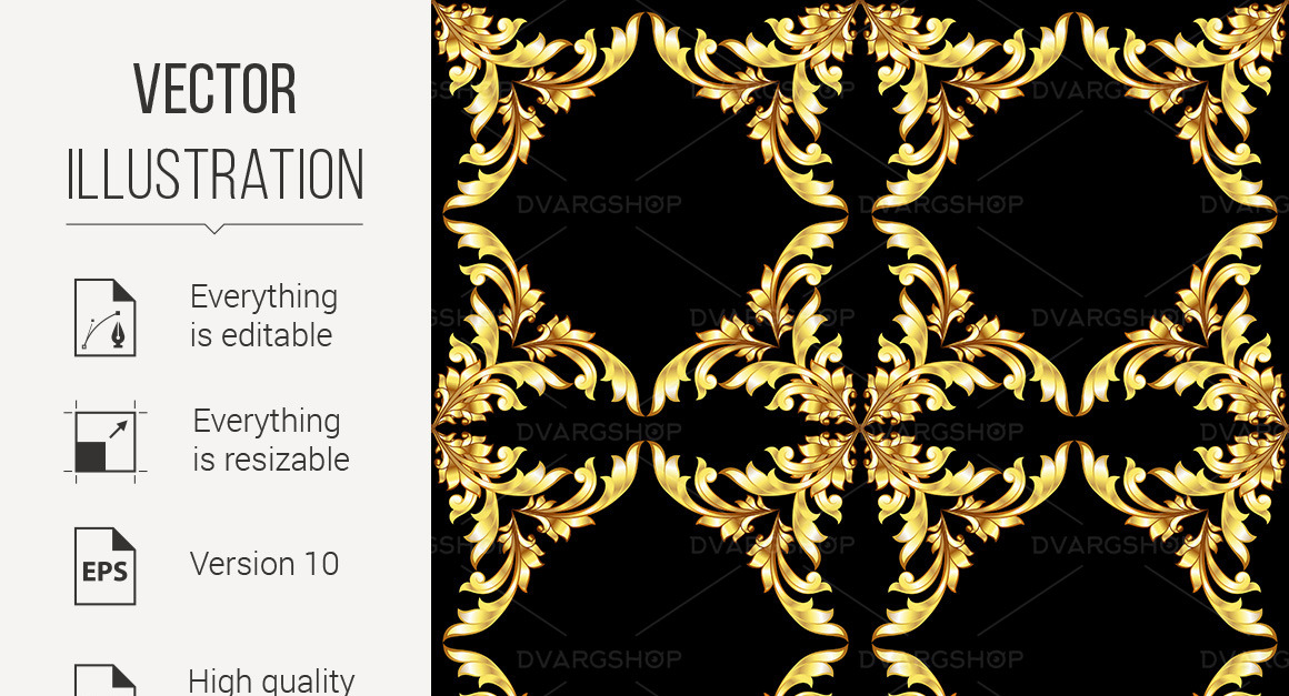 Golden of Pattern - Vector Image #117297 - TemplateMonster