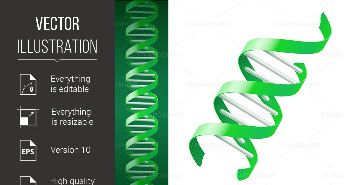 Green DNA Background - Vector Image #117295 - TemplateMonster