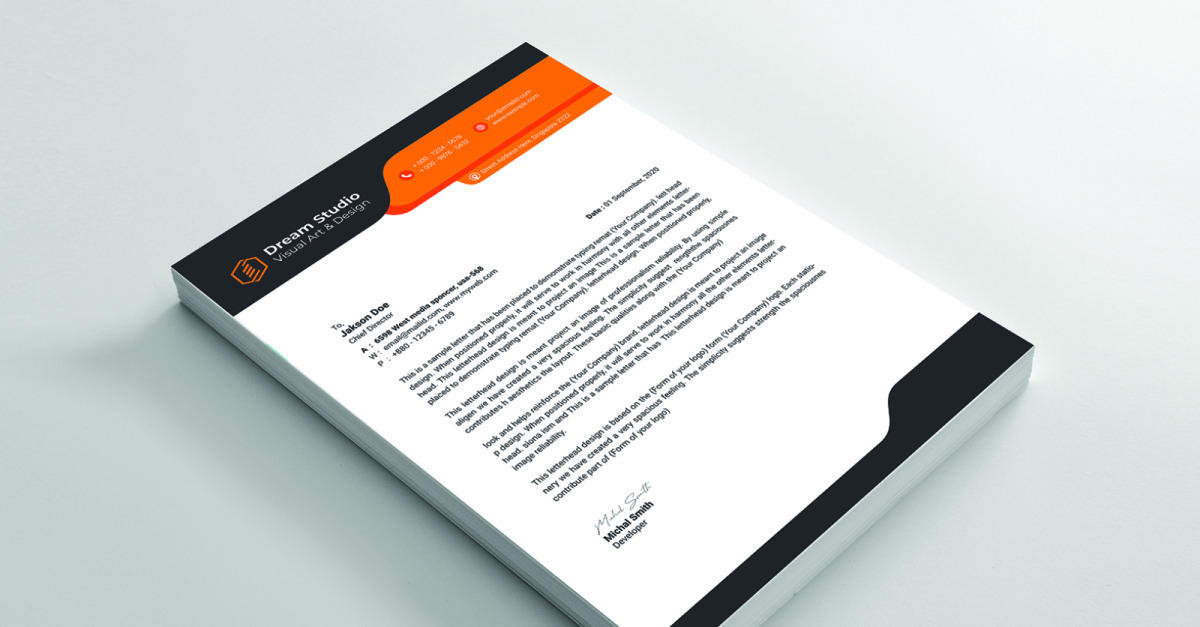 Dream Studio Letterhead - Corporate Identity Template