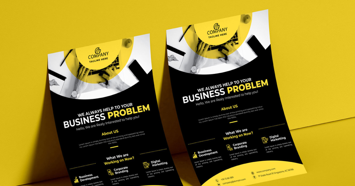 Black and Yellow Business Flyer Corporate Identity