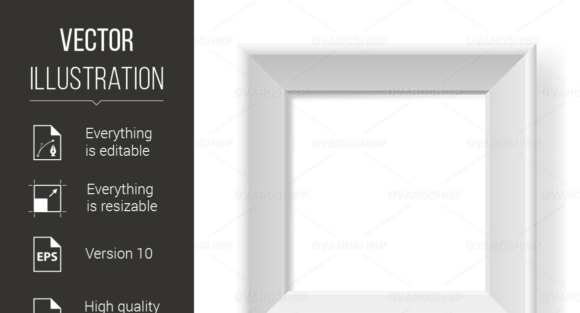 Realistic white Frame - Vector Image - TemplateMonster