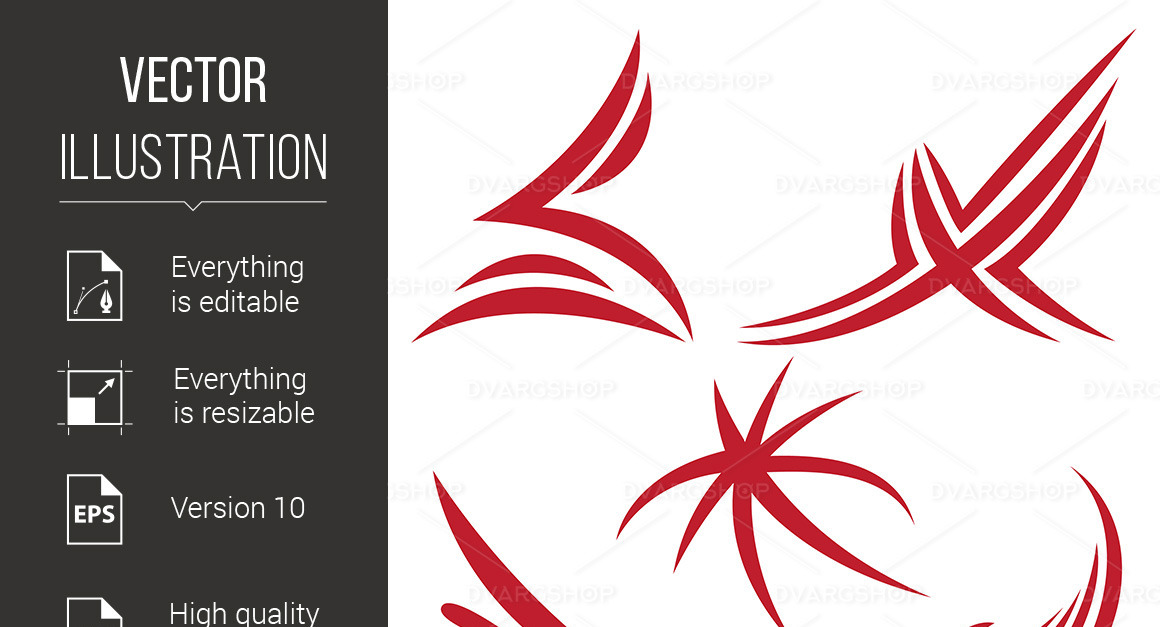 Abstract Red Signs - Vector Image #117648 - TemplateMonster
