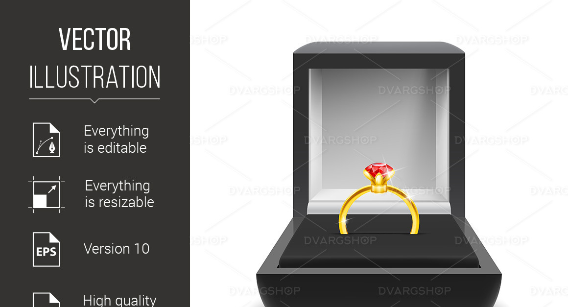 Box for Ring - Vector Image #117645 - TemplateMonster
