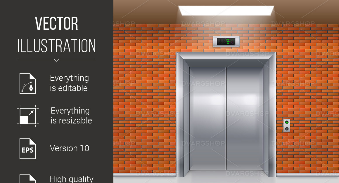 Elevator Doors - Vector Image #118263 - TemplateMonster