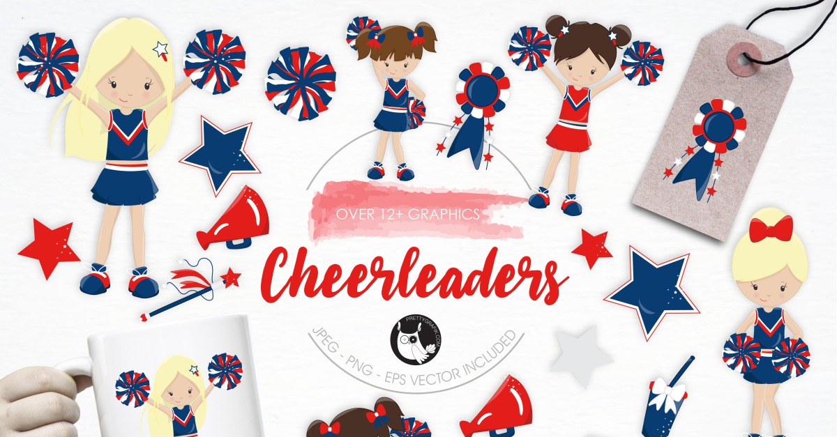 Cheerleaders illustration pack - Vector Image