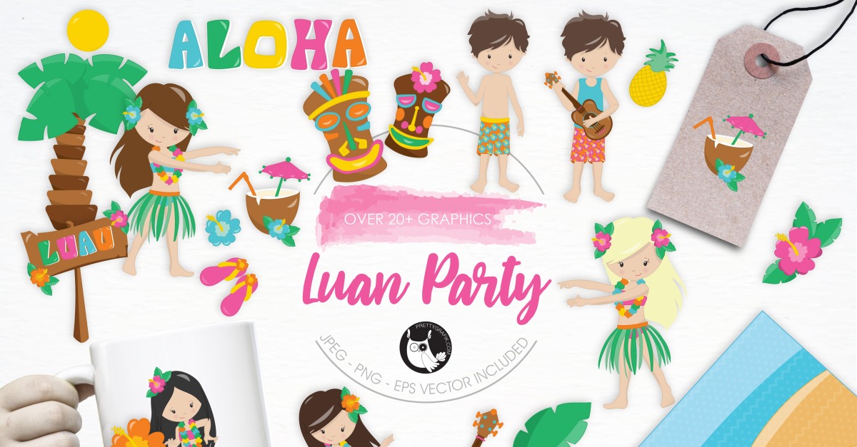 Luan Party illustration pack - Vector Image - TemplateMonster