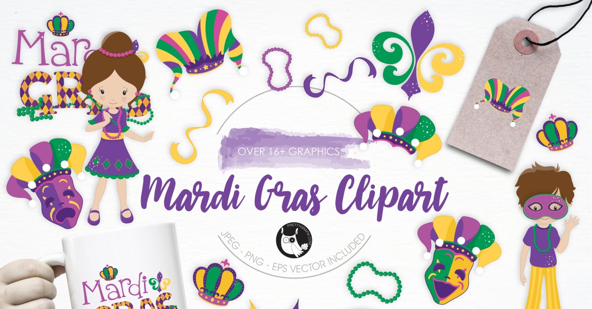 Mardi Gras Clipart illustration pack - Vector Image