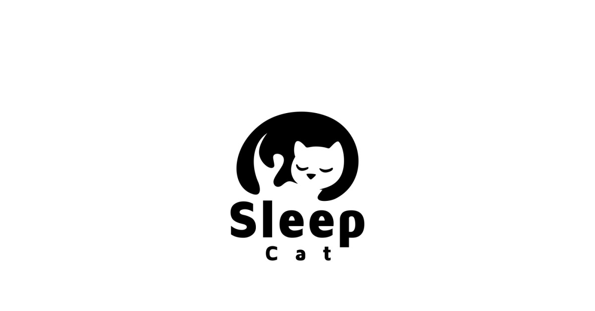 Sleeping Cat Logo Template #118777 - TemplateMonster