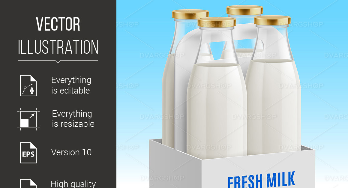Milk Bottle - Vector Image #118825 - TemplateMonster