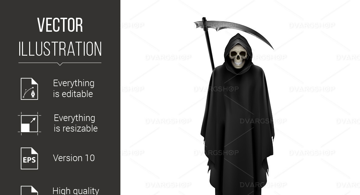 Angel of Death on White - Vector Image - TemplateMonster